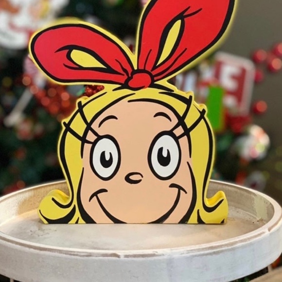 Dr. Seuss | Holiday | The Grinch Cindy Lou Wood Decor Head Design ...